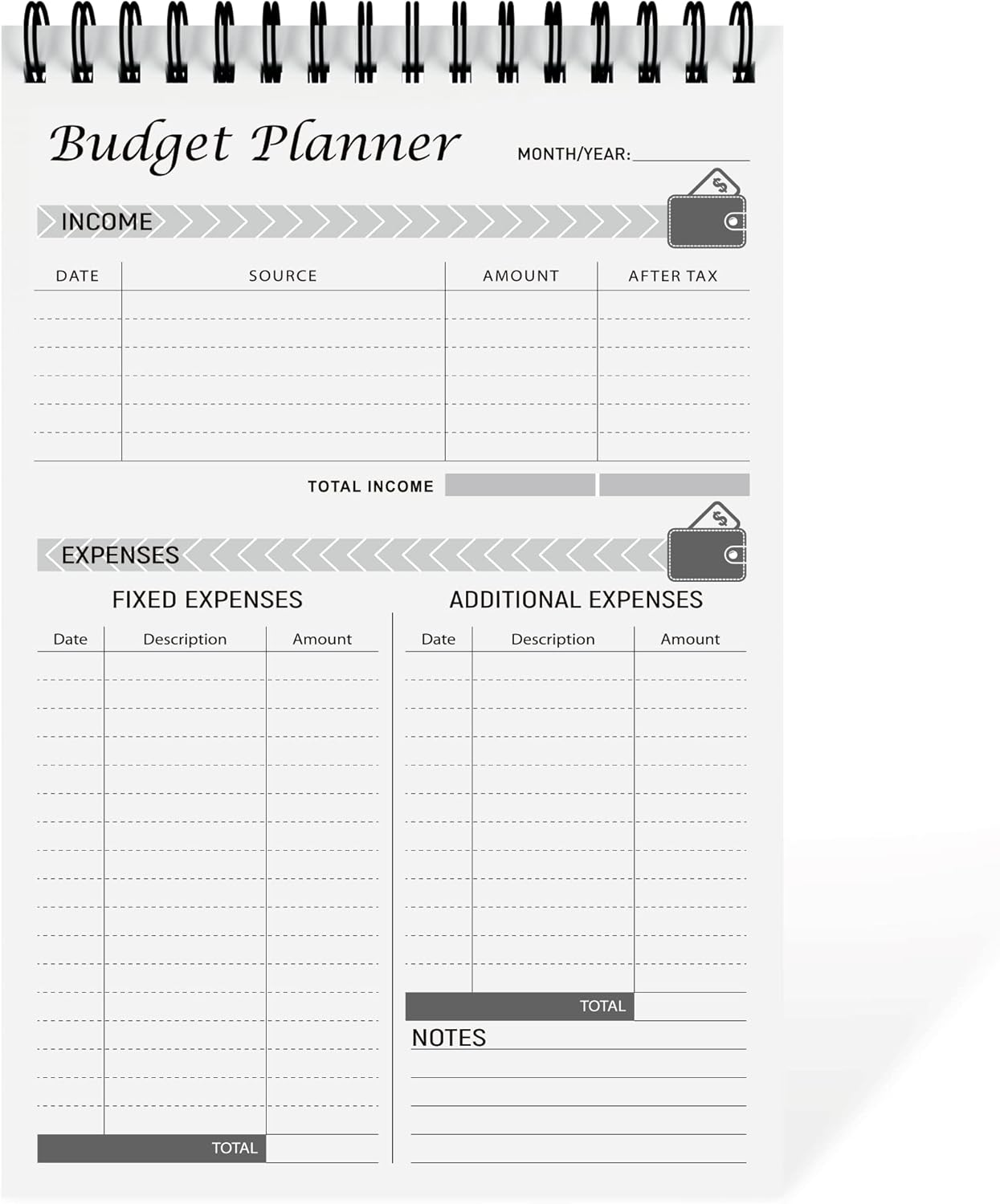 Budget Planner Notepad - Undated Expense Tracker Notebook. Monthly ...