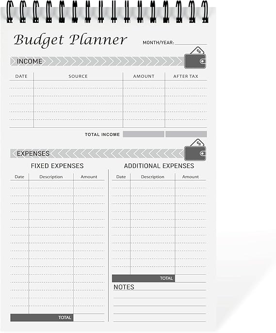 Budget Planner Notepad - Undated Expense Tracker Notebook. Monthly ...