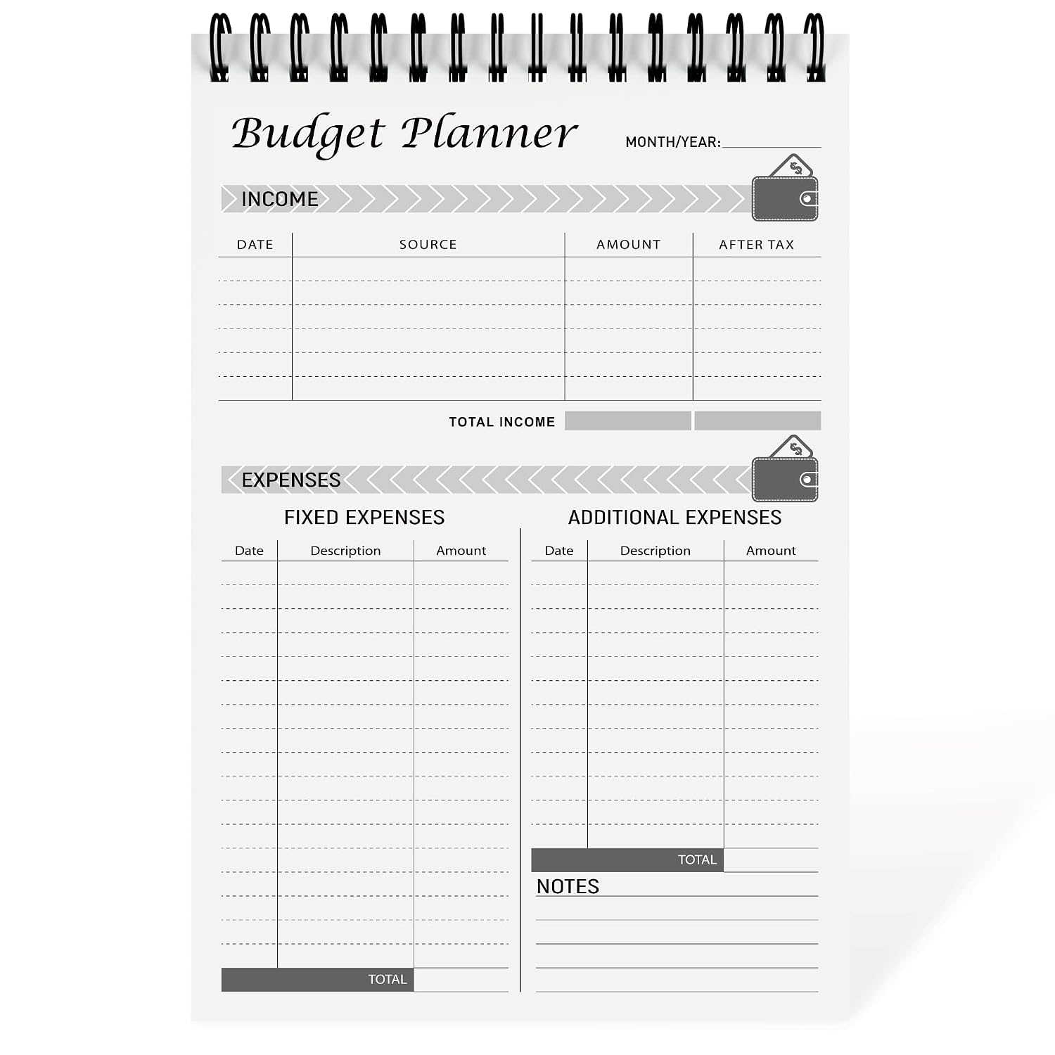 Budget Planner Notepad - Undated Expense Tracker Notebook. Monthly ...