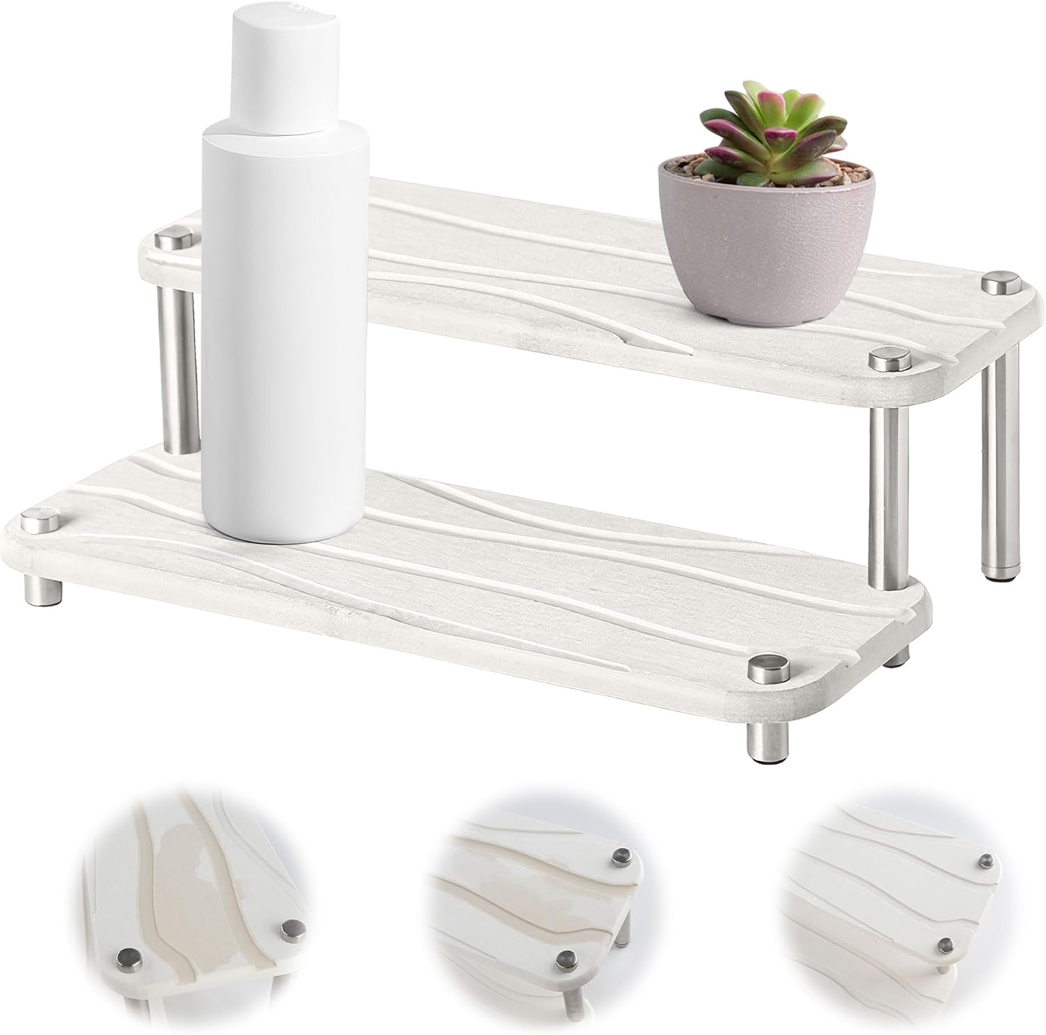 Amazon.com: Stone Drying Tray For Bathroom Counter,2 Tier Water ...