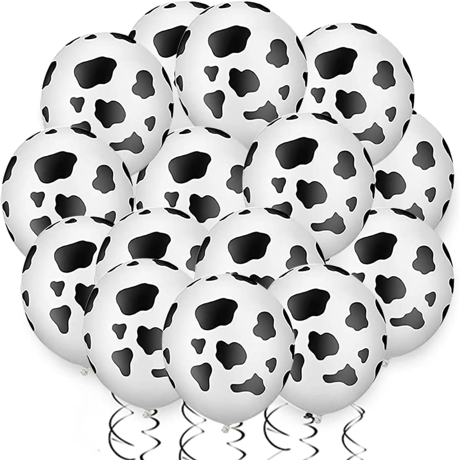 Amazon.com: Holstein Cow Print Latex Balloons Qualatex 25 Per Pack ...