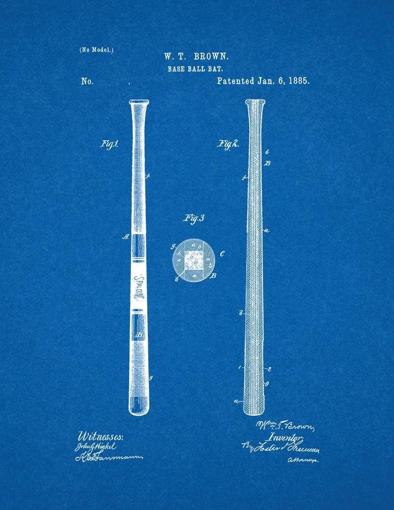 Amazon.com: Baseball Bat Patent Print Blueprint (8.5" x 11") M10253