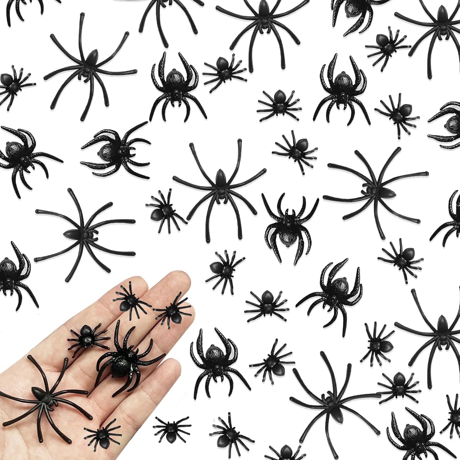 Amazon.com: huihaochenggong Fake Spider Plastic Spiders 100 Pieces ...