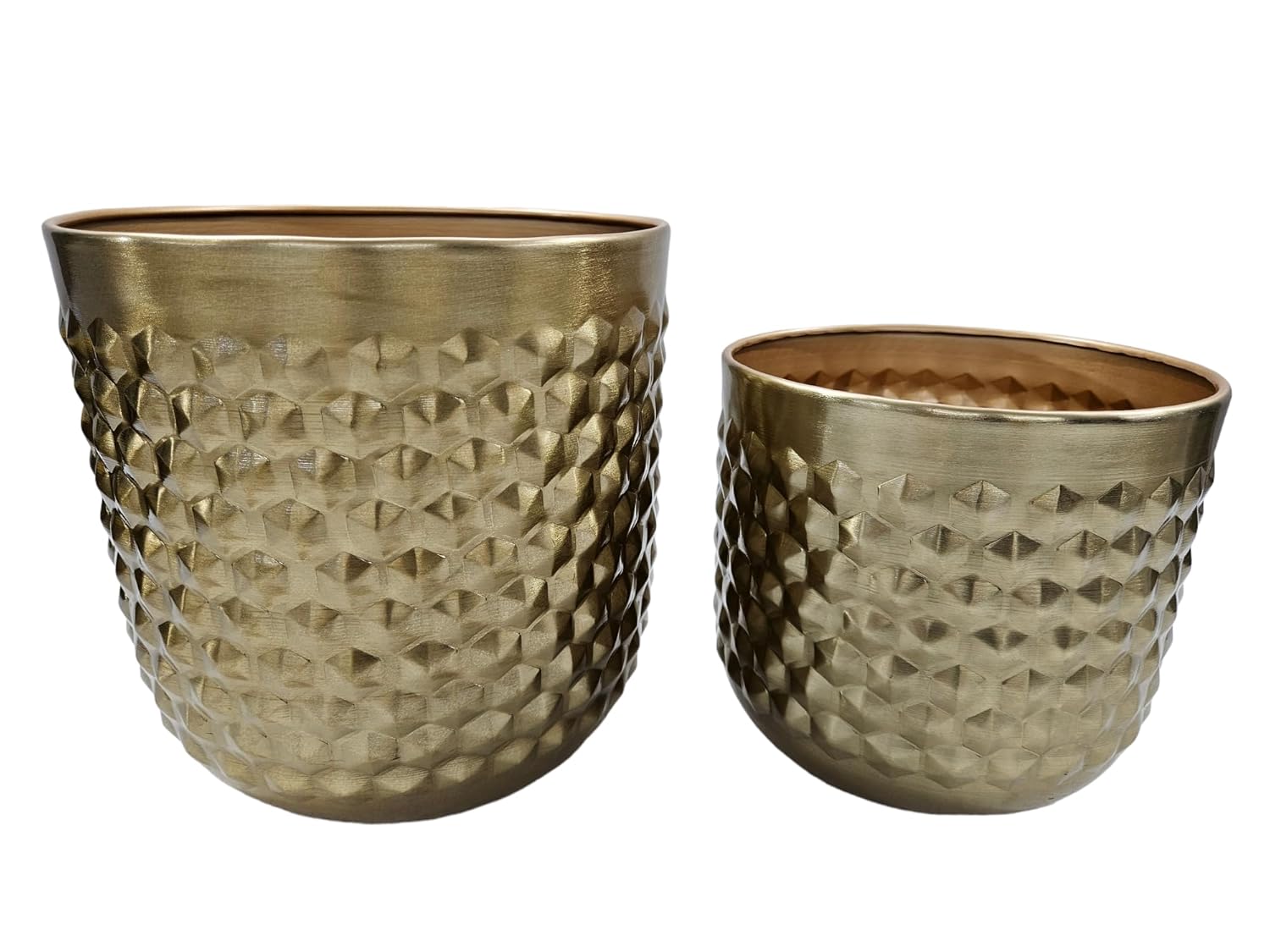 INDIAN DECORMART Metal Pots for Living Room Home Garden Balcony Gold ...