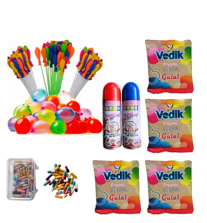 Buy Crafonic Holi Kit 111 Magic Holi Ballon, Herbal Gulal,Holi Spray ...