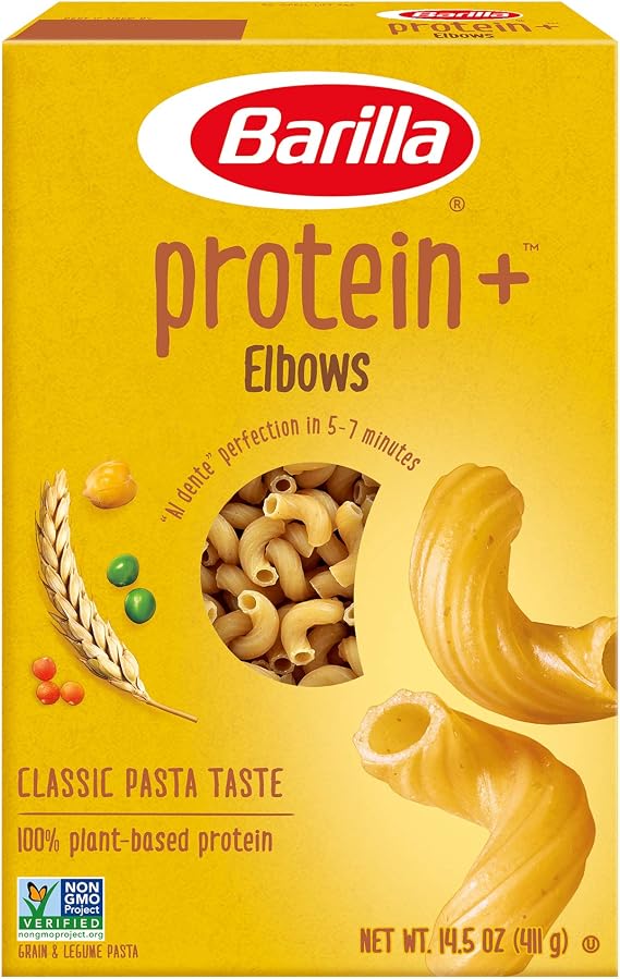 BARILLA Protein+ (Plus) Elbows Pasta - Protein from Lentils, Chickpeas ...