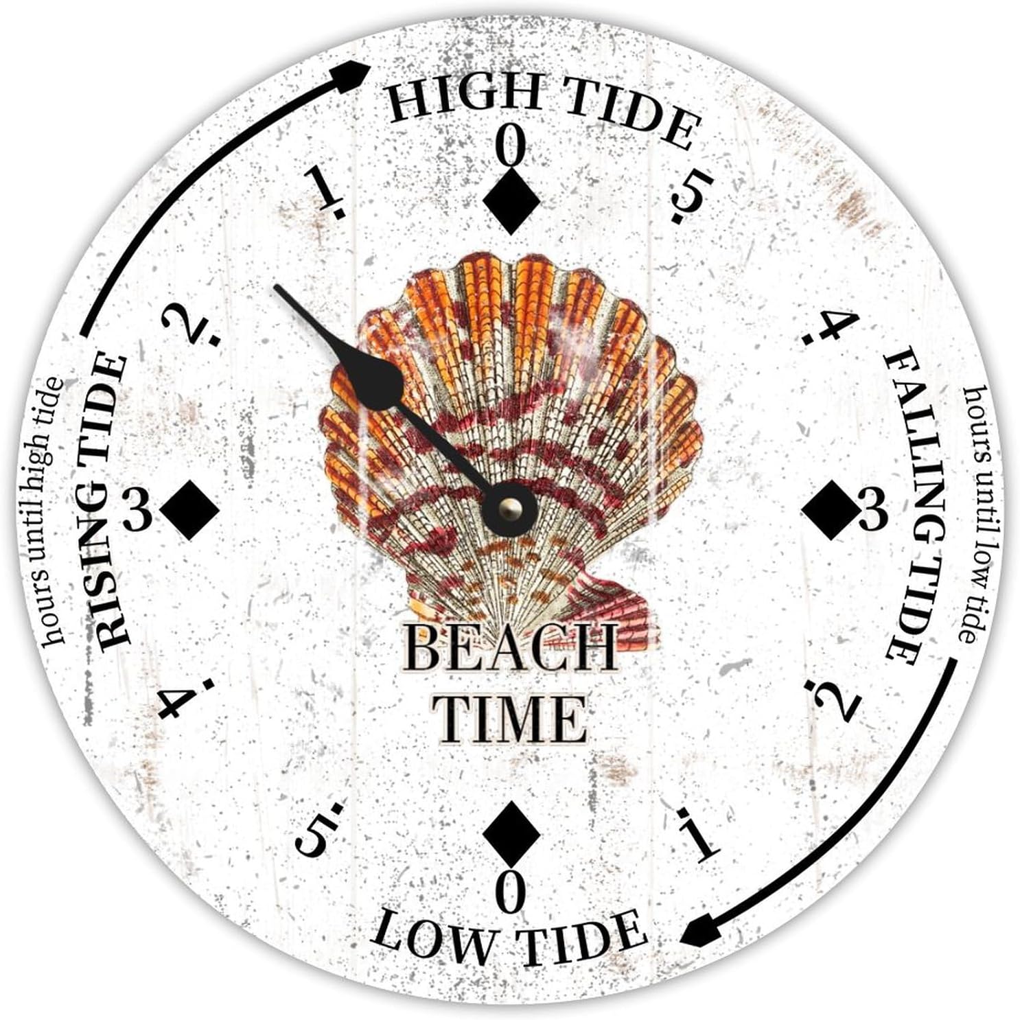 Amazon.com: Rustic Wood Tide Clock Beach Time Shell Ocean Time Rustic ...