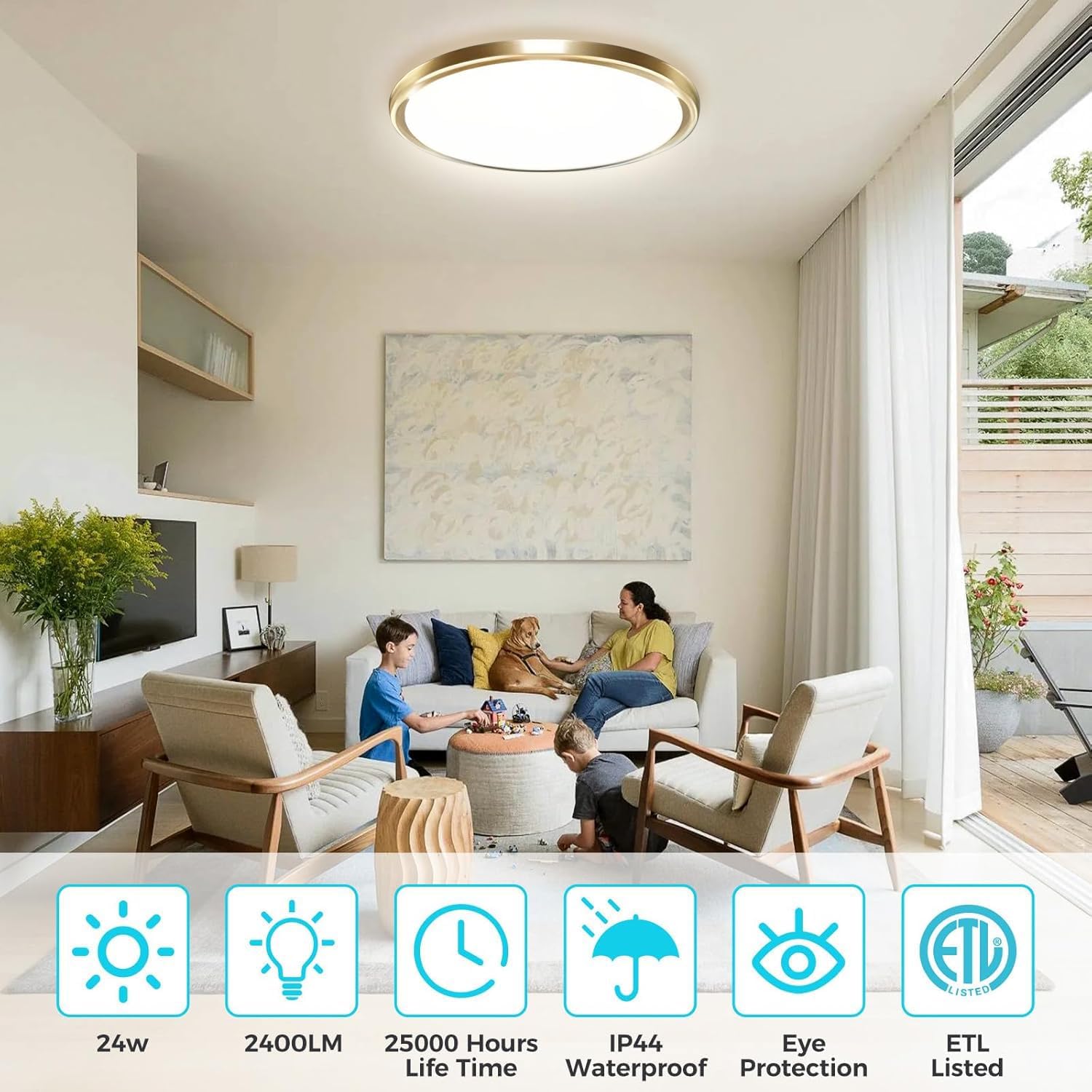 Snapklik.com : Zemty 2Pack LED Ceiling Light Fixture, 6.5-Inch 12W ...