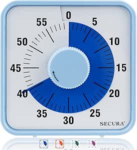 Amazon.com: Secura 7.5 Inch Visual Timer, 60 Minute Visual Oversize ...
