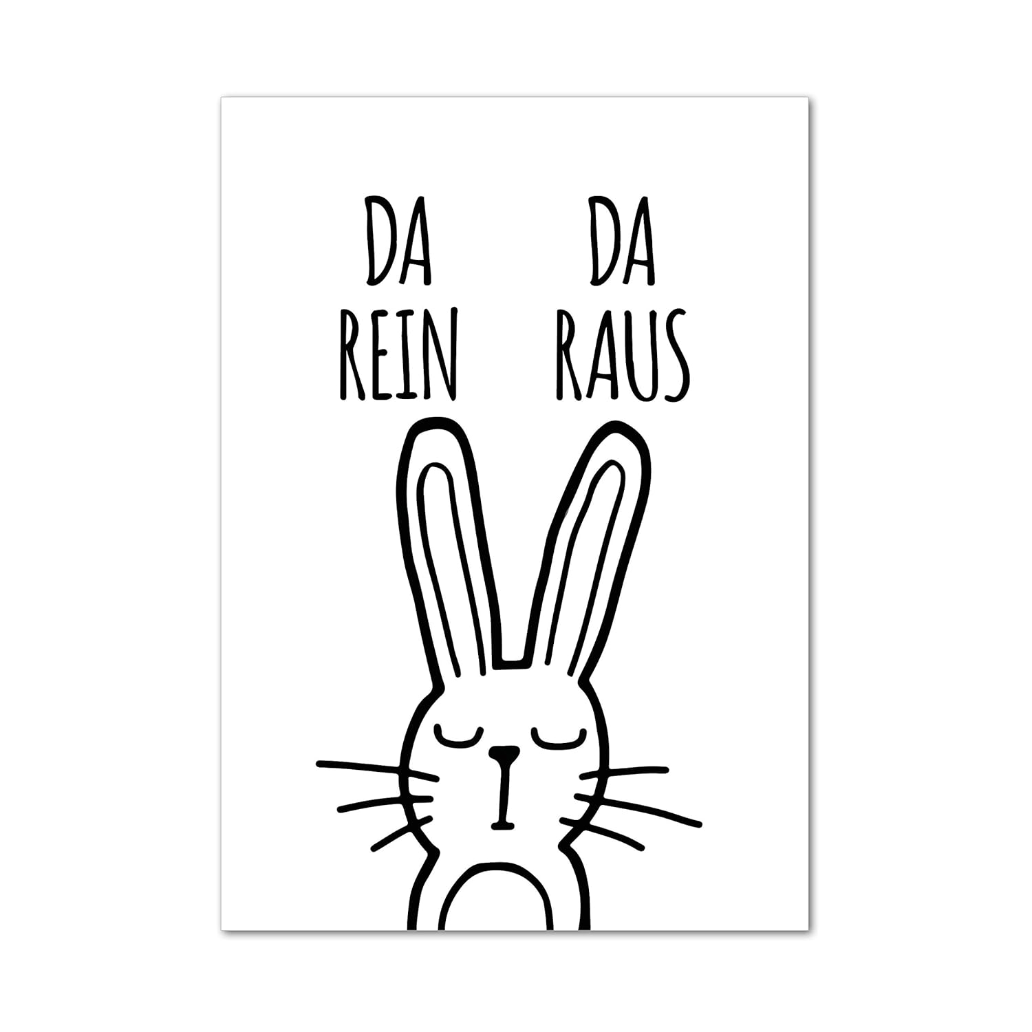 Karte, Grußkarte, Hase, Bunny, bla bla bla "Da rein da raus", Grußkarte ...