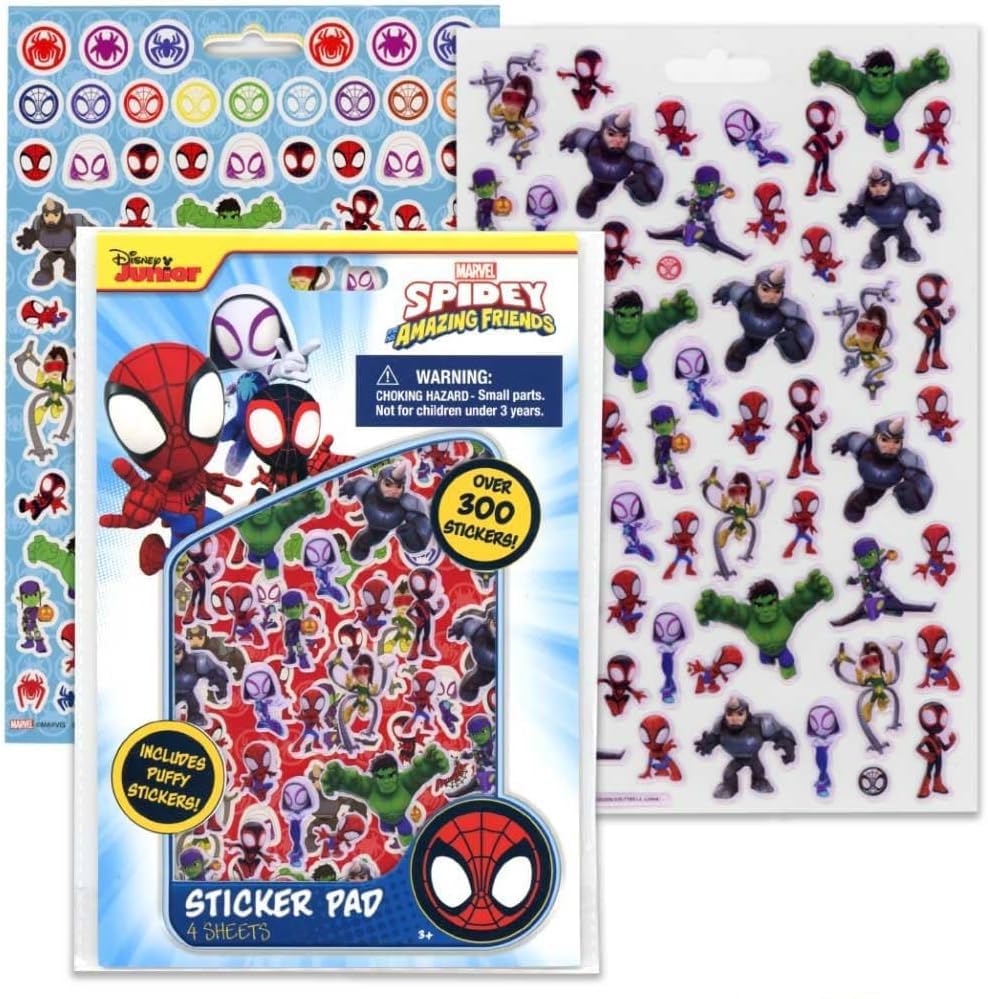 Amazon.com: Marvel Spidey and His Amazing Friends Sticker Pad - 4 ...