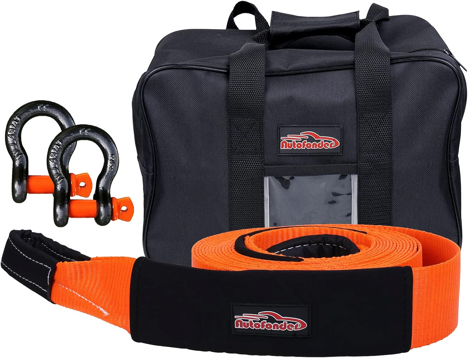 7.5CMx9M Tow Rope with 3/4 Bow Shackle and Storage Bag 12T Heavy Duty ...
