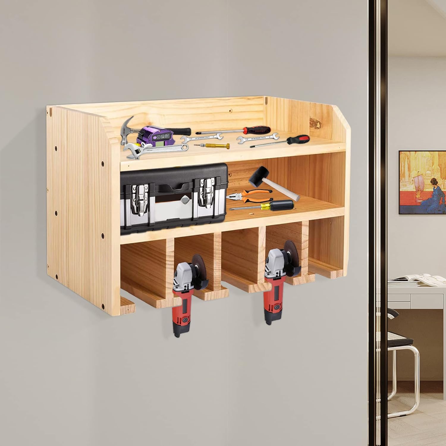 Amazon.com: Leweiiq Power Tool Organizer for Garage, Fully Assembled ...