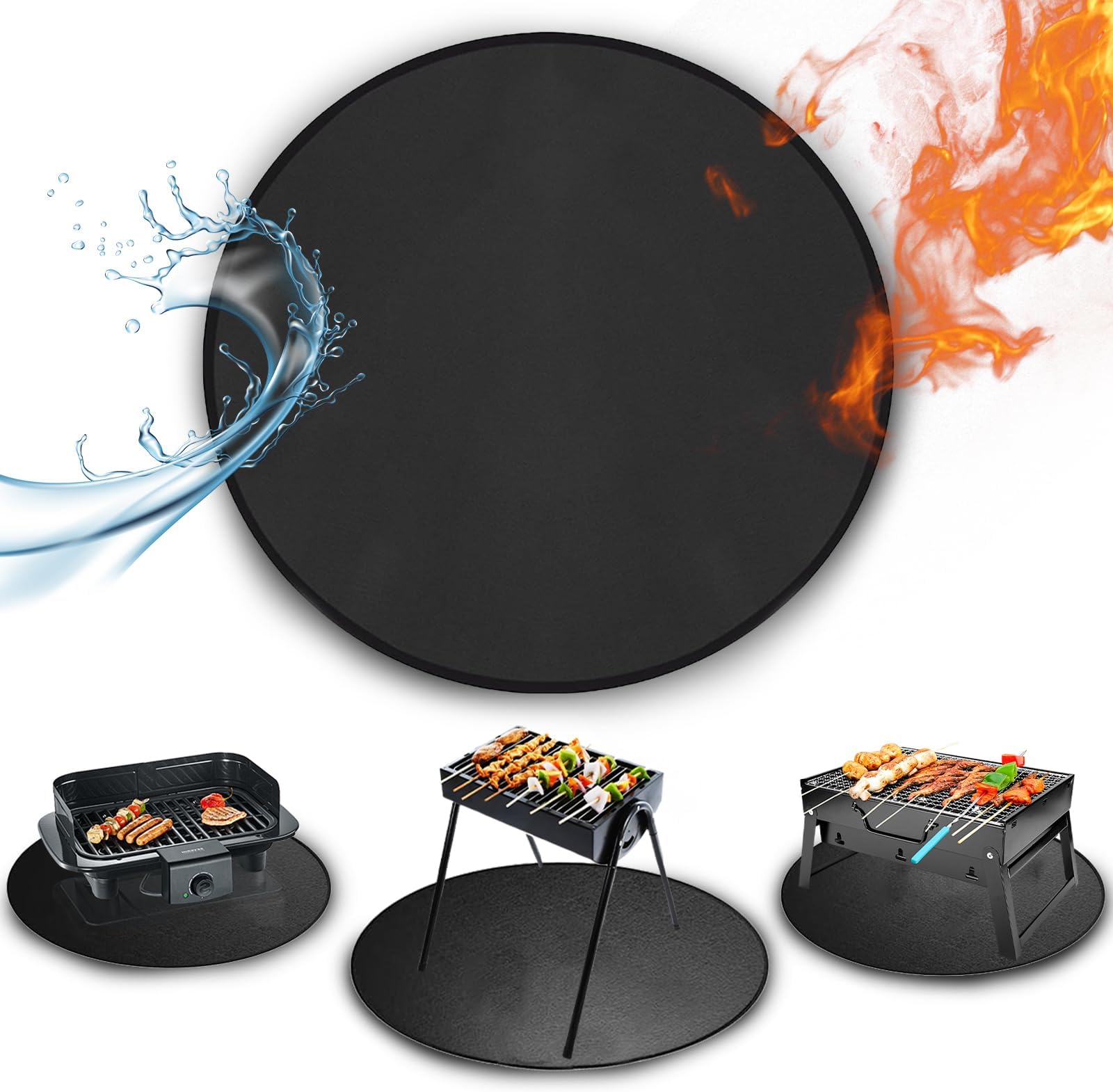 Amazon.com: 24" Round Grill Mat, Fire Pit Mat Fireproof Under Grill Mat ...