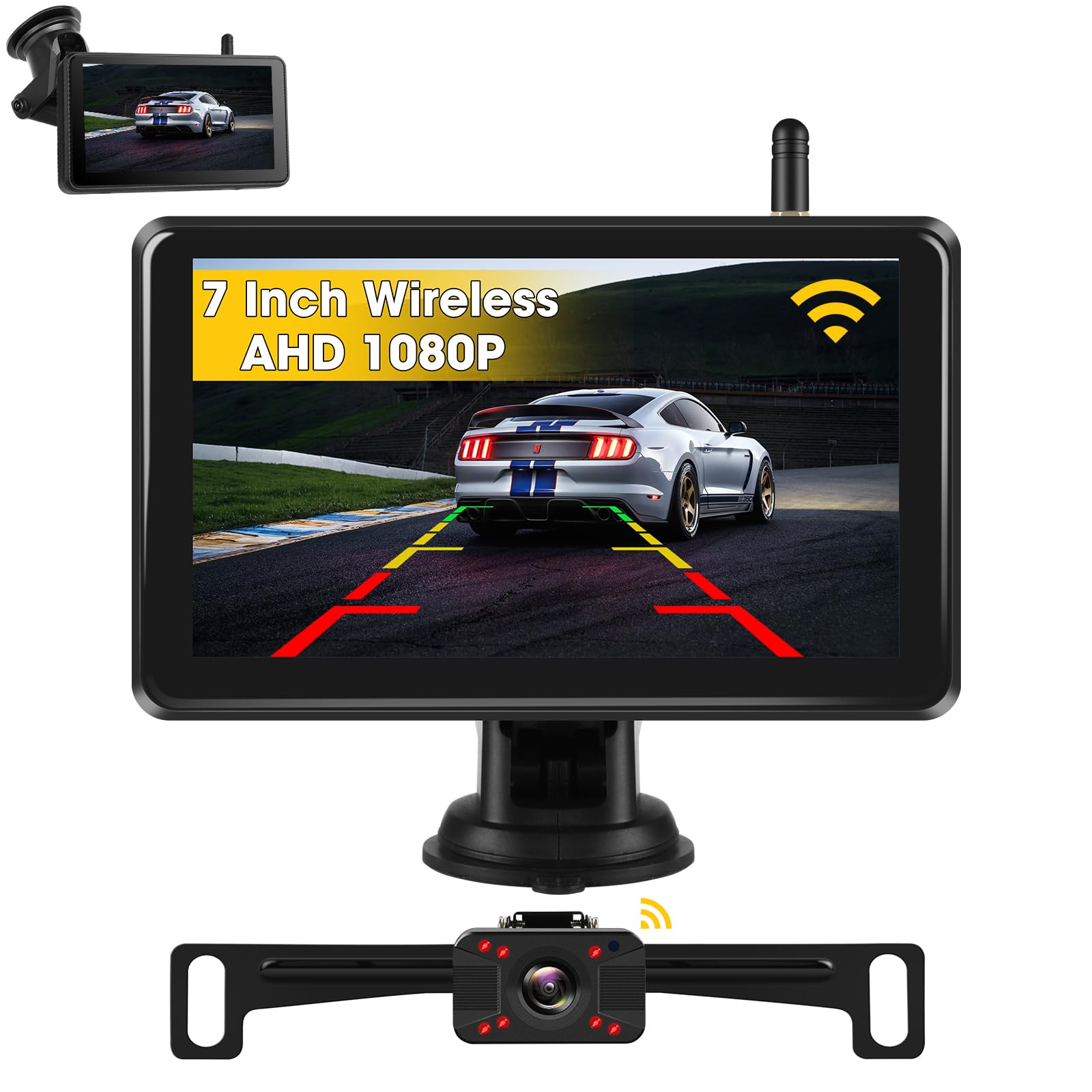 Wireless Backup Camera for Car with AHD 1080P Back Up Camera 7-Inch ...