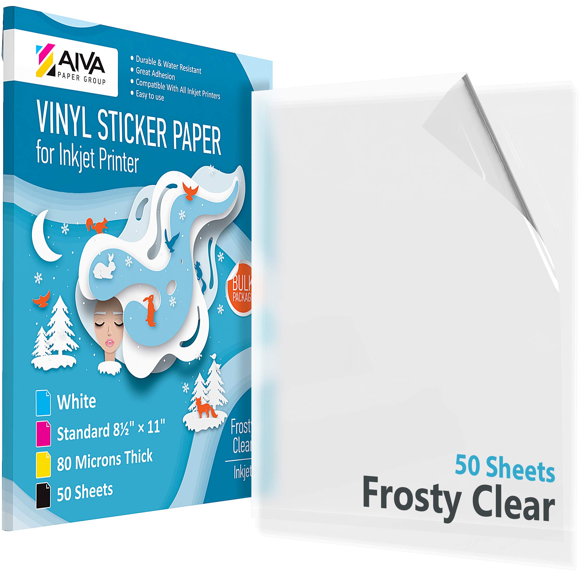 Buy Printable Vinyl Sticker Paper For Inkjet Printer Frosty Clear