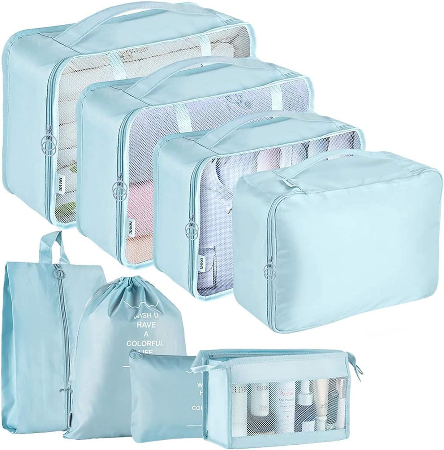 Cooseon 9pcs Organizadores Viaje Maleta Bolsa Almacenamiento Maleta ...