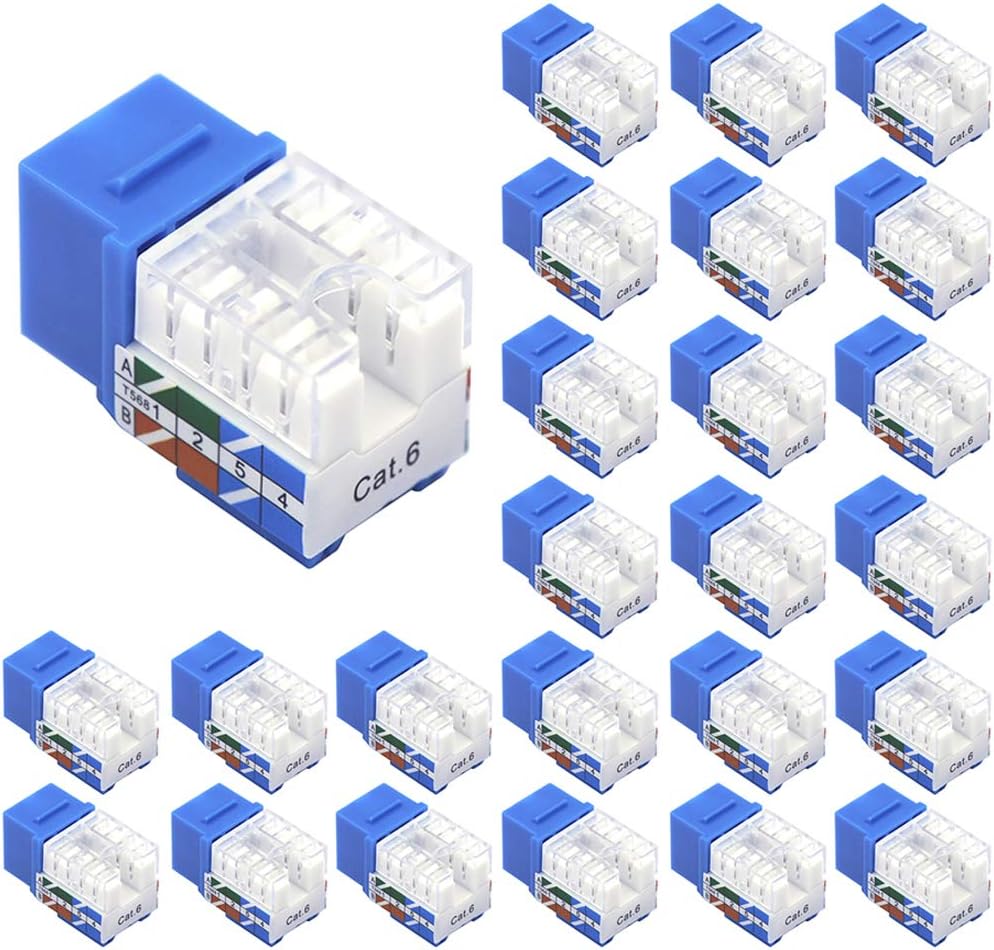 Amazon.com: VCE UL Listed Cat6 RJ45 Keystone Jack Insert 25-Pack, 90 ...