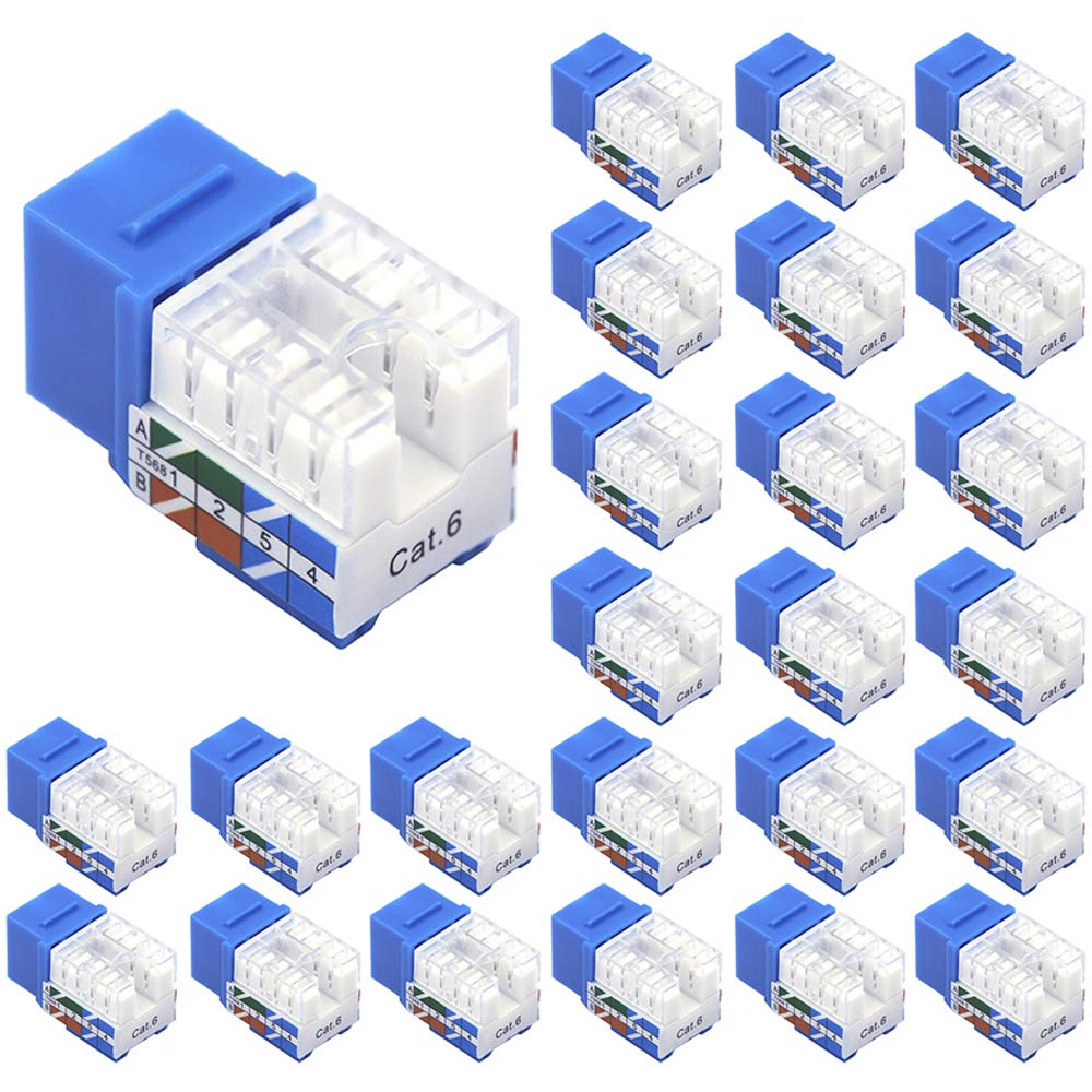VCE 25-Pack RJ45 Cat6 Keystone Jack Inserto de 90 Grados, Adaptador de ...