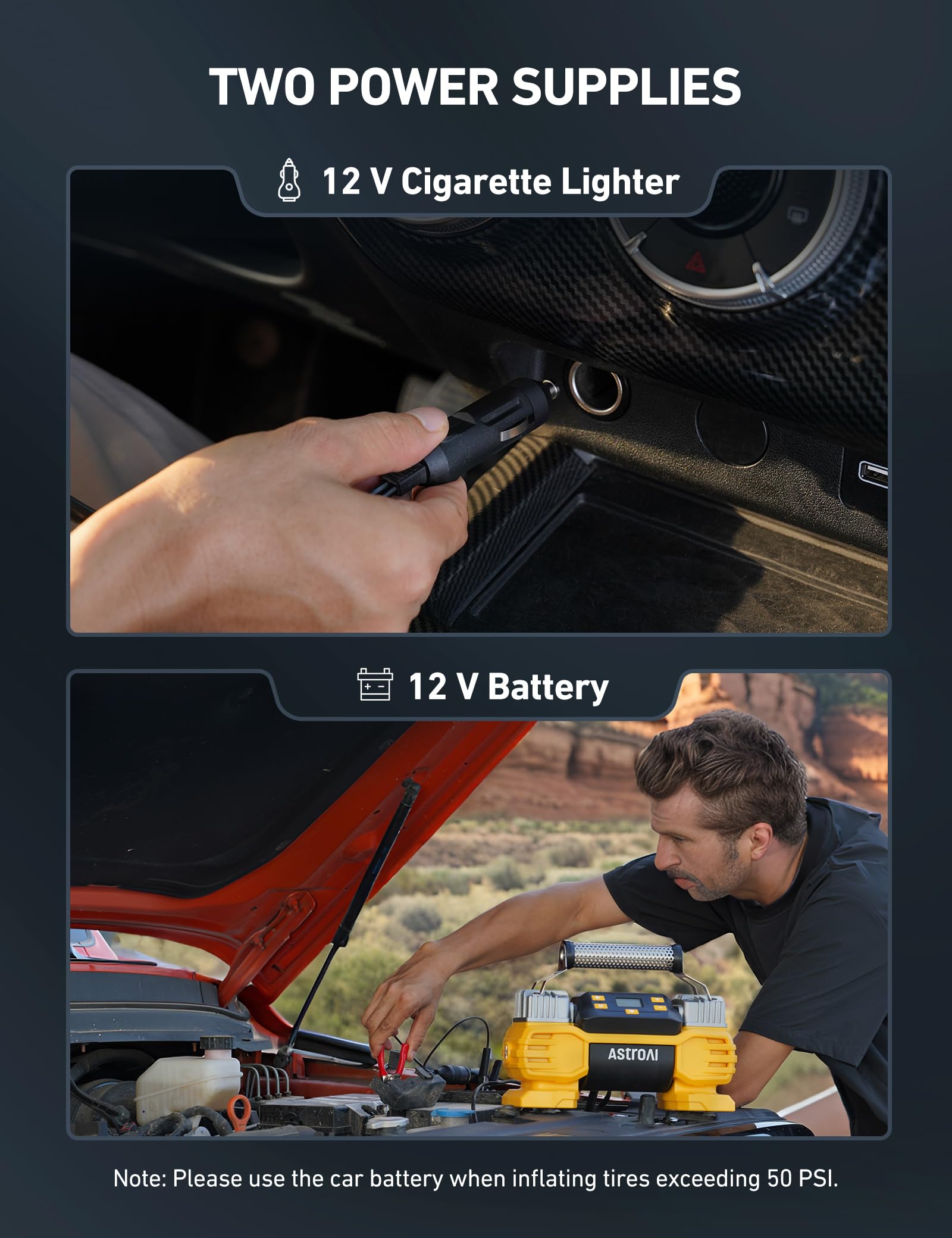 AstroAI Portable 160 PSI Heavy Duty Tire Inflator Pump with Screen ...