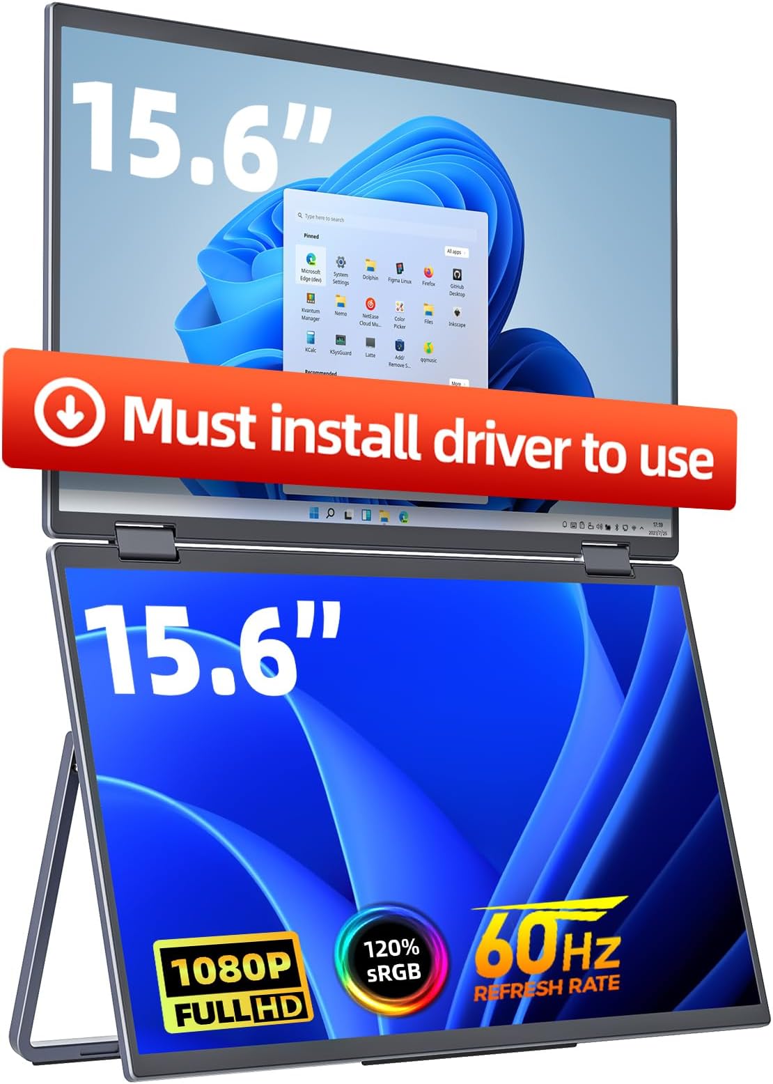 Amazon.com: cocopar Laptop Screen Extender - Double 15.6 inch 1080P ...