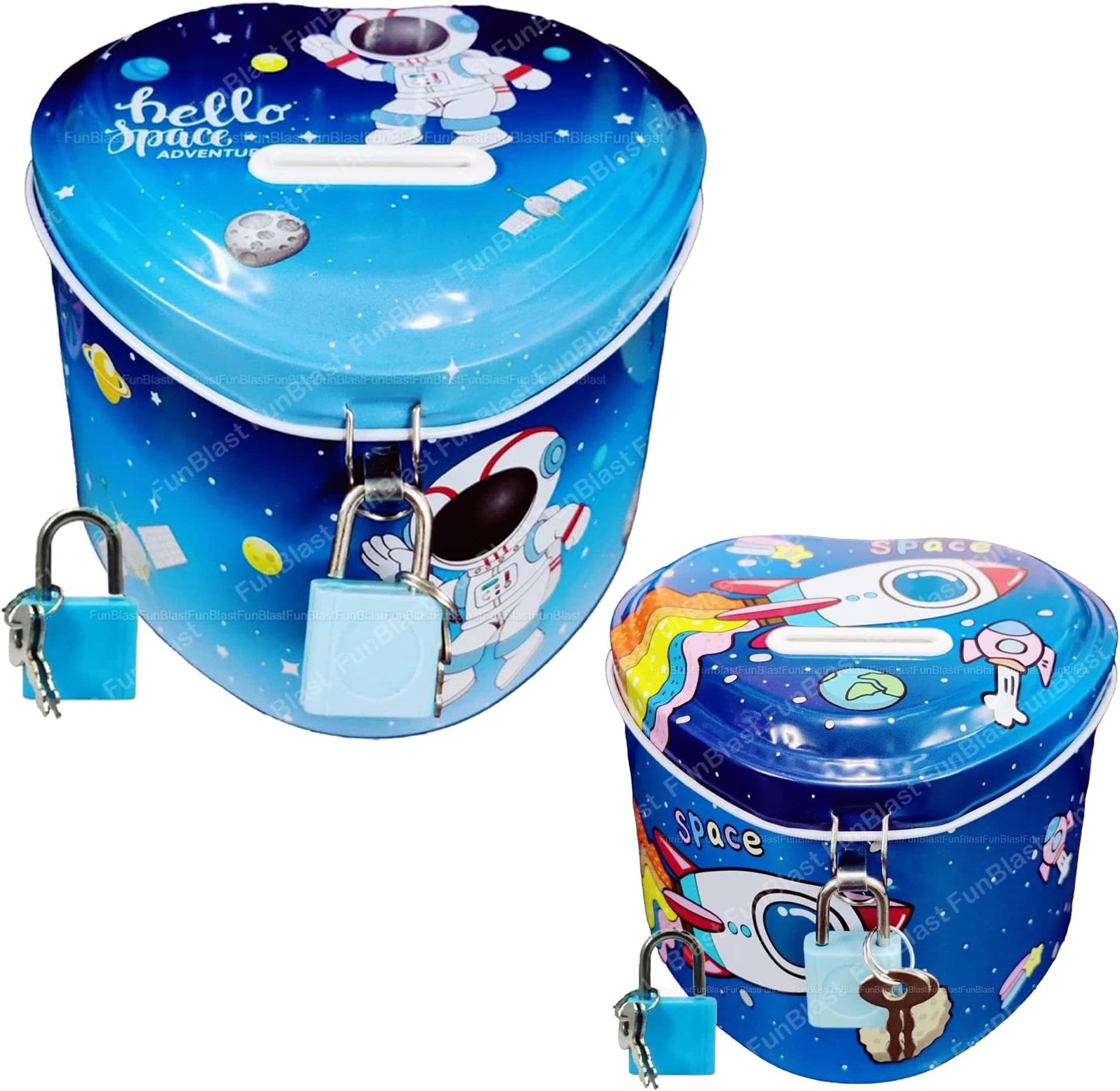 FunBlast Piggy Bank For Kids – Space Money Saving Tin Coin Bank With ...