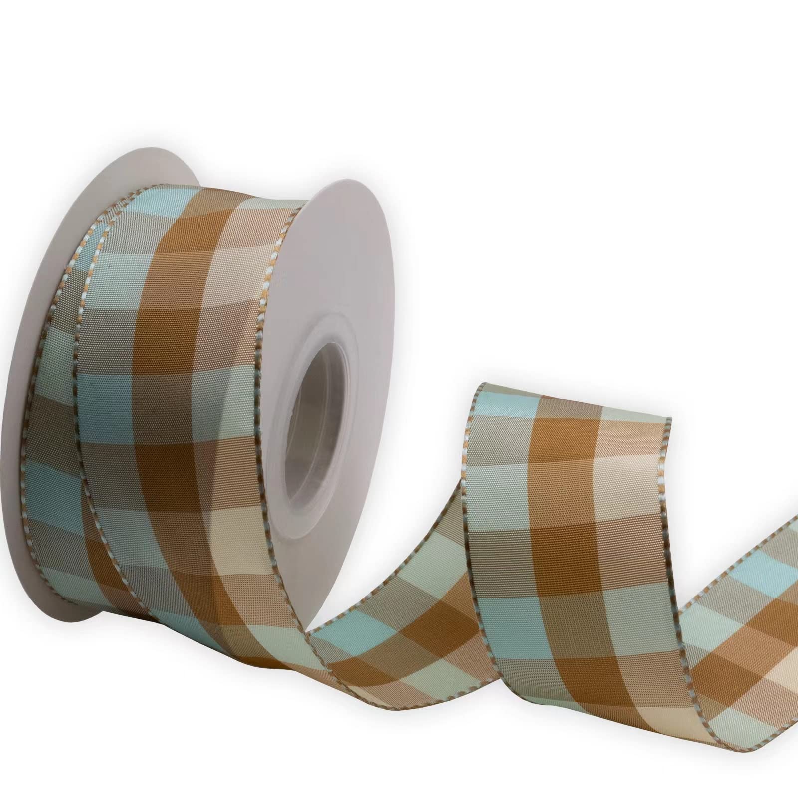 Amazon.com: KLTRIBBON Wired Plaid Check Ribbon Easter Spring,1-1/2" X ...