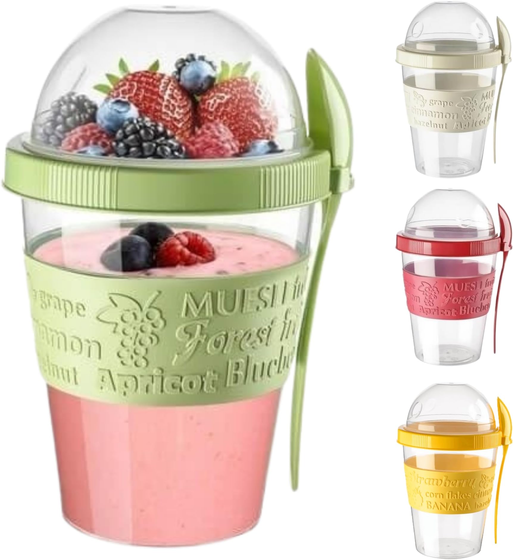 Amazon.com: Crystalia Yogurt Parfait Cups with Lids, BPA FREE Reusable ...