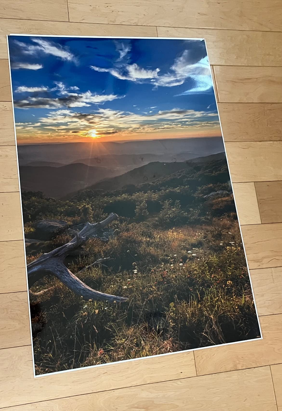 Amazon.com: Laminated 24x36 inches Poster: Sunset Landscape Clouds Sky ...