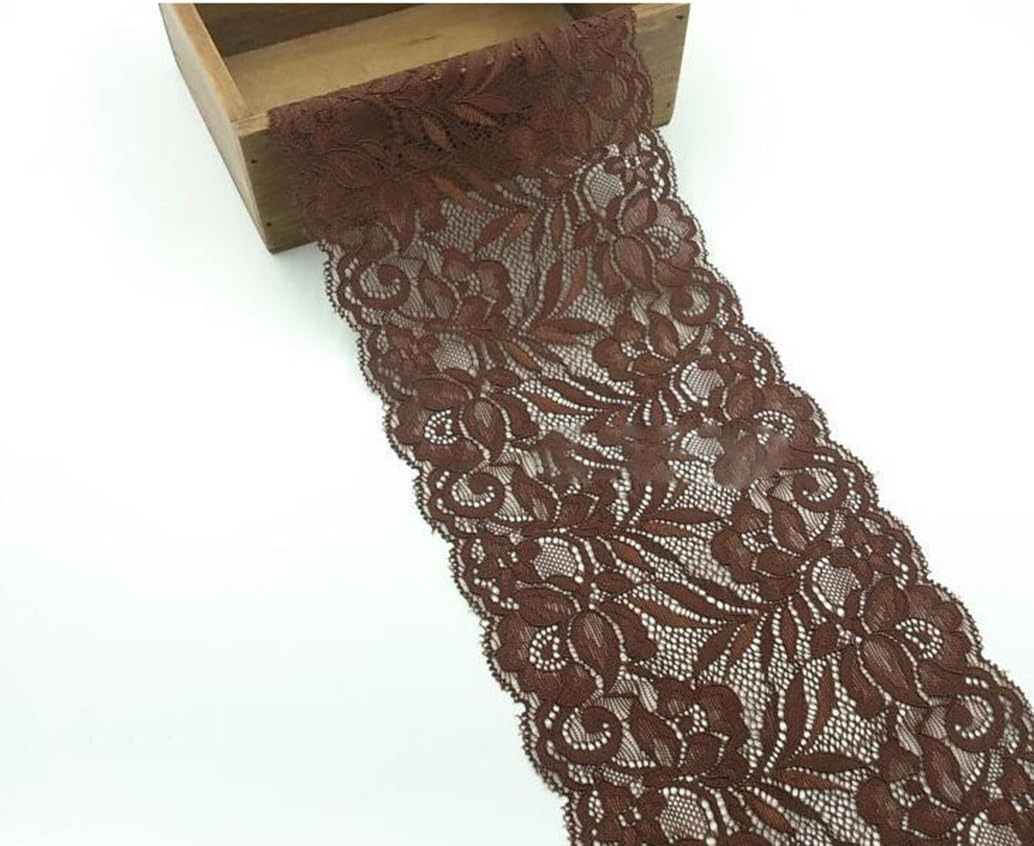 Amazon.com: 5 Yards/lot Stretch Floral Embroidered Lace Fabric Trims ...