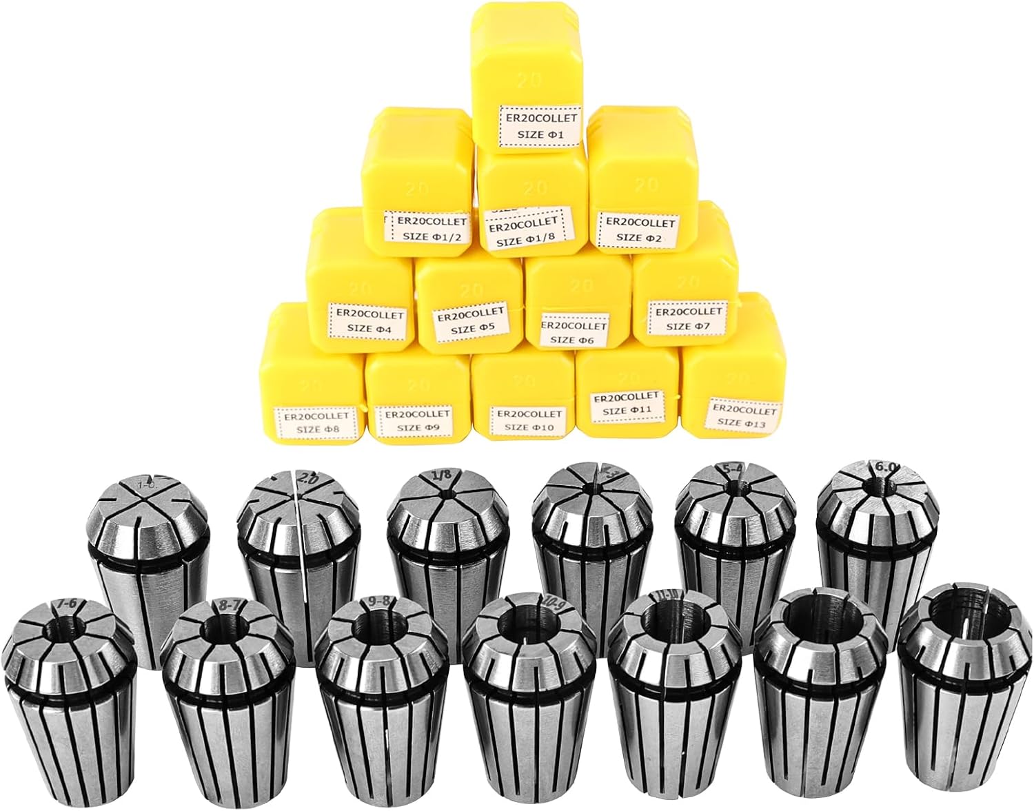 Yofuly ER16 Collet Set Drill Chuck, ER16 Collet 1-10 mm, ER-16 Spring ...