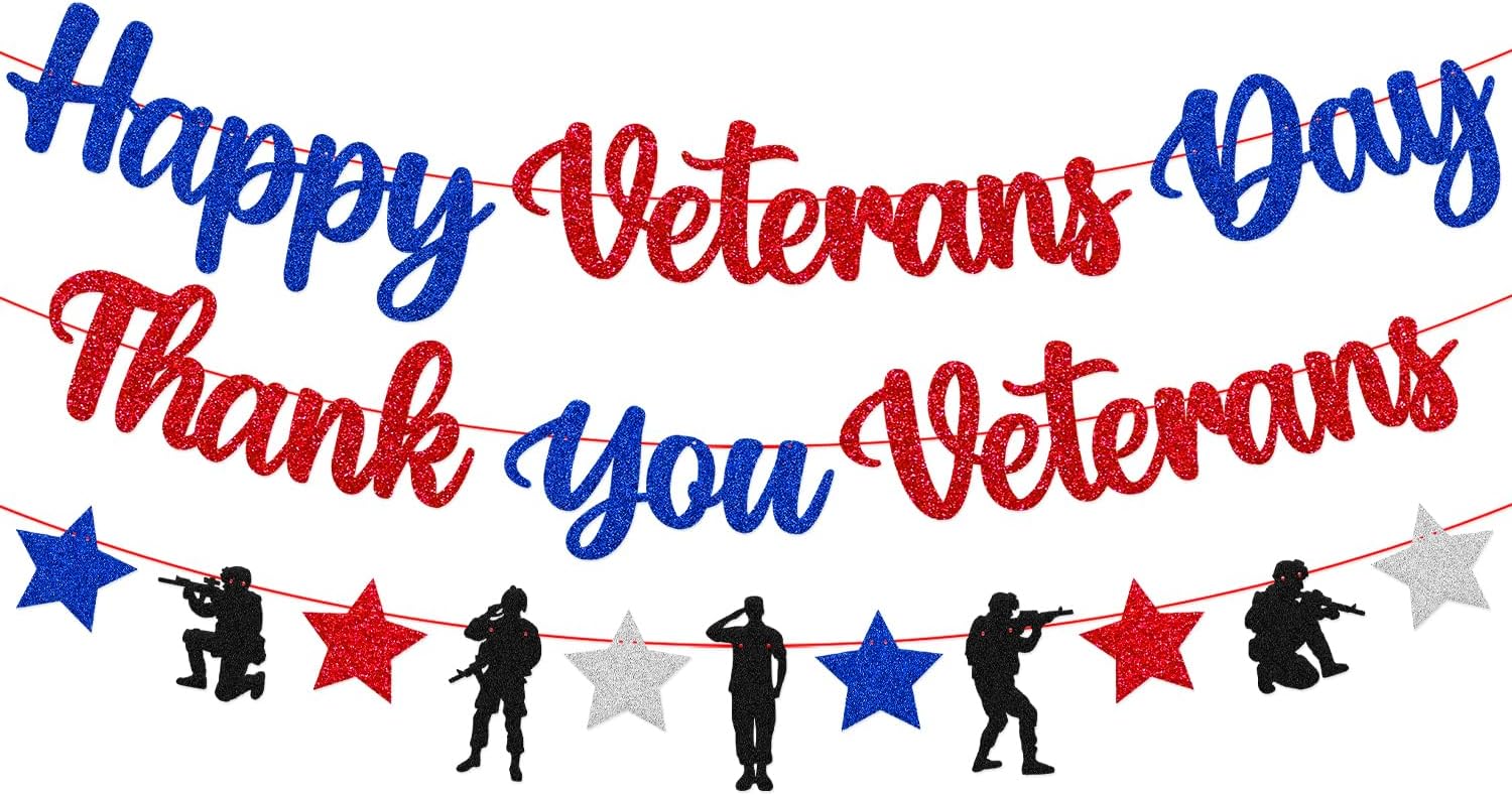 Amazon.com: Happy Veterans Day Thank You Veterans Banner American Happy ...