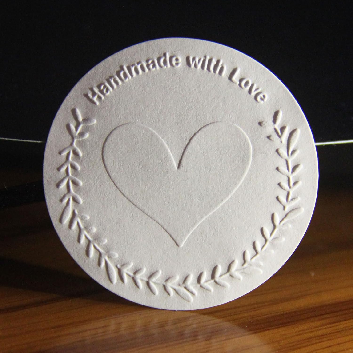 Amazon.com: 100x Embossed Made with Love Sticker Handmade Sticker Made ...