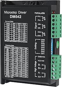 MELIFE Stepper Motor Driver DM542, DC 20-50V DM542 2-Phase 128 Subdivision for Nema 17, 23, 42 ...