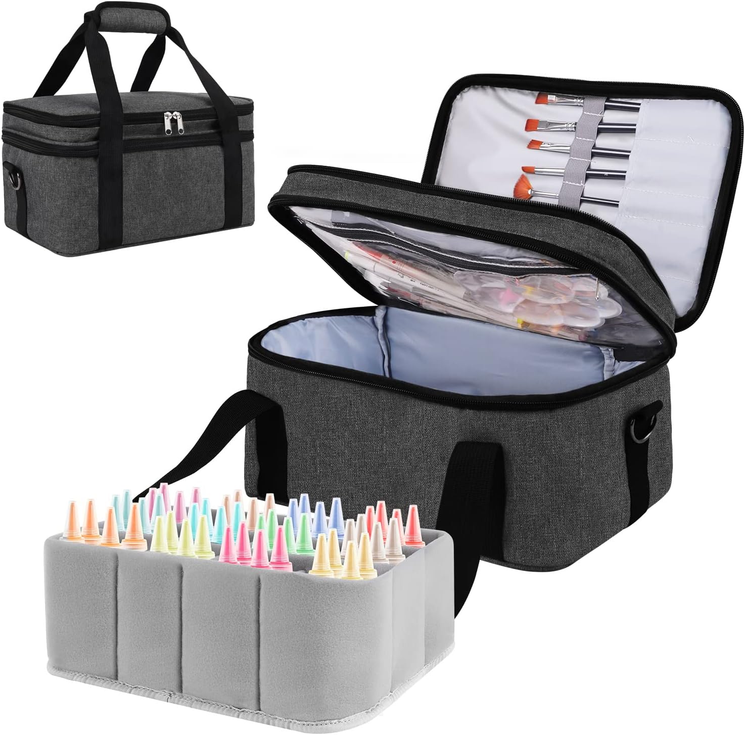 Amazon.com: Pixiss Model Paint Storage Case Acrylic Paint Organizer ...