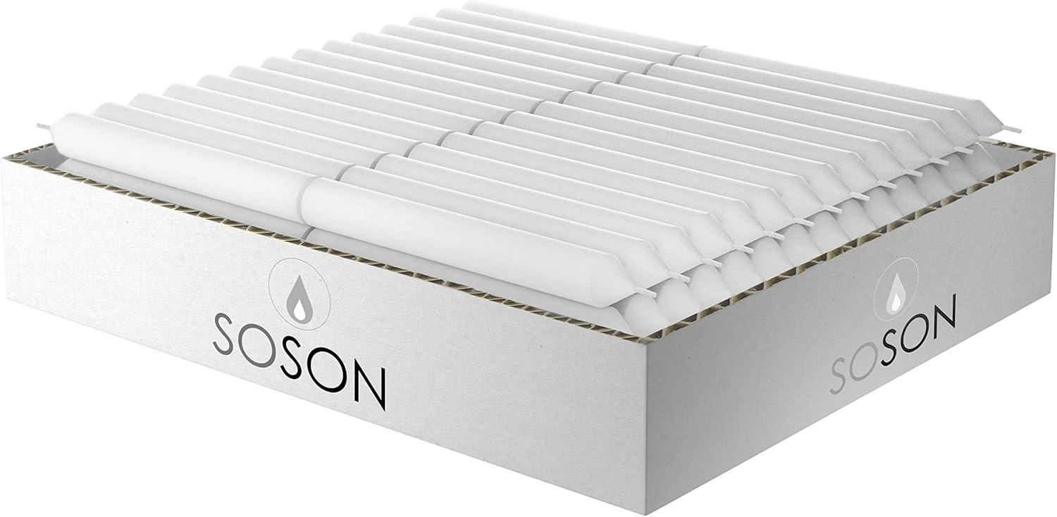 Amazon.com: Simply Soson Vigil White Taper Candles Bulk - 112 Church ...