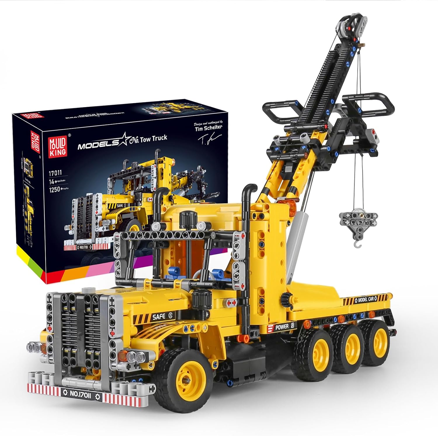 Mould King 17011 Heavy-Duty Tow Truck Building Set, Technology MOC Road ...