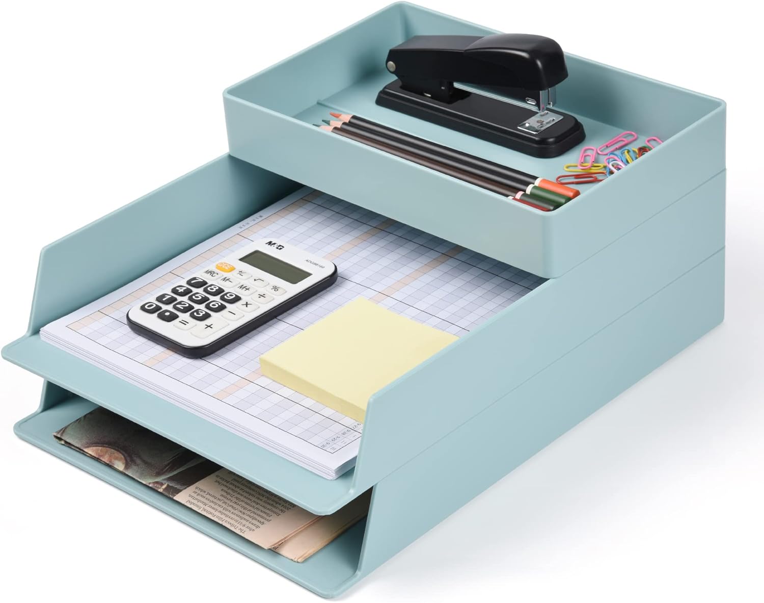 2 Tier Stackable Letter Tray, Desktop Paper Tray Document File ...