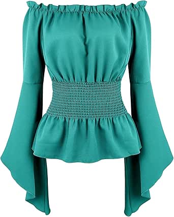 Amazon.com: Womens Renaissance Tops Medieval Long Sleeve Off The ...