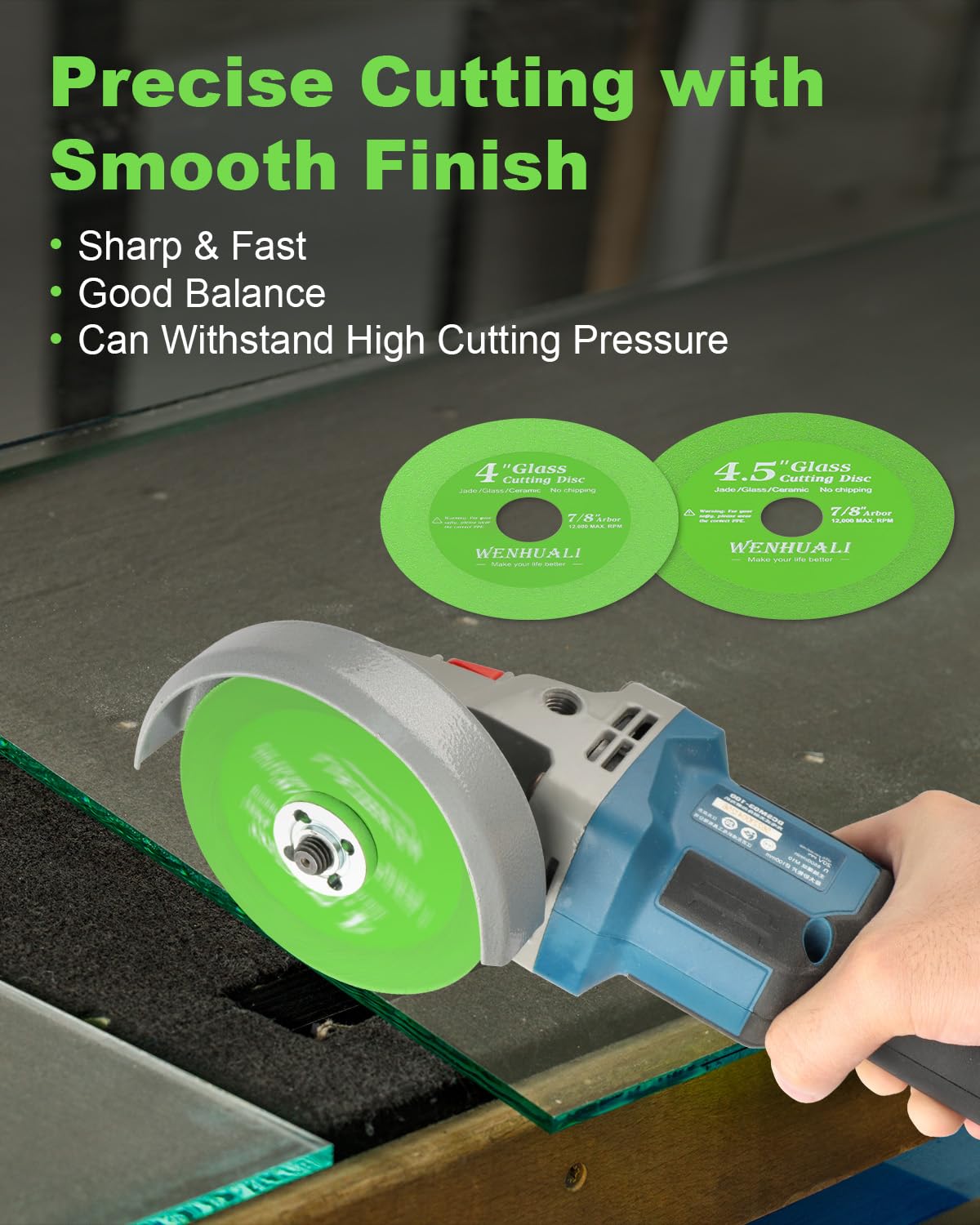 5 Pcs Glass Cutting Disc for Angle Grinder, 4" X 7/8” Glass Ceramic ...