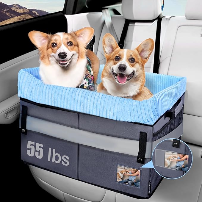 ESCRODOI Medium Dog Booster Car Seat, Foldable Dog Car Seat for Medium ...