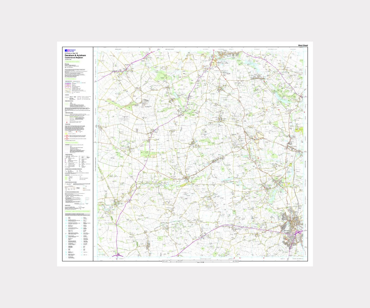 Explorer 238 ~ East Dereham & Aylsham, Castle Acre & Reepham ~ Ordnance ...