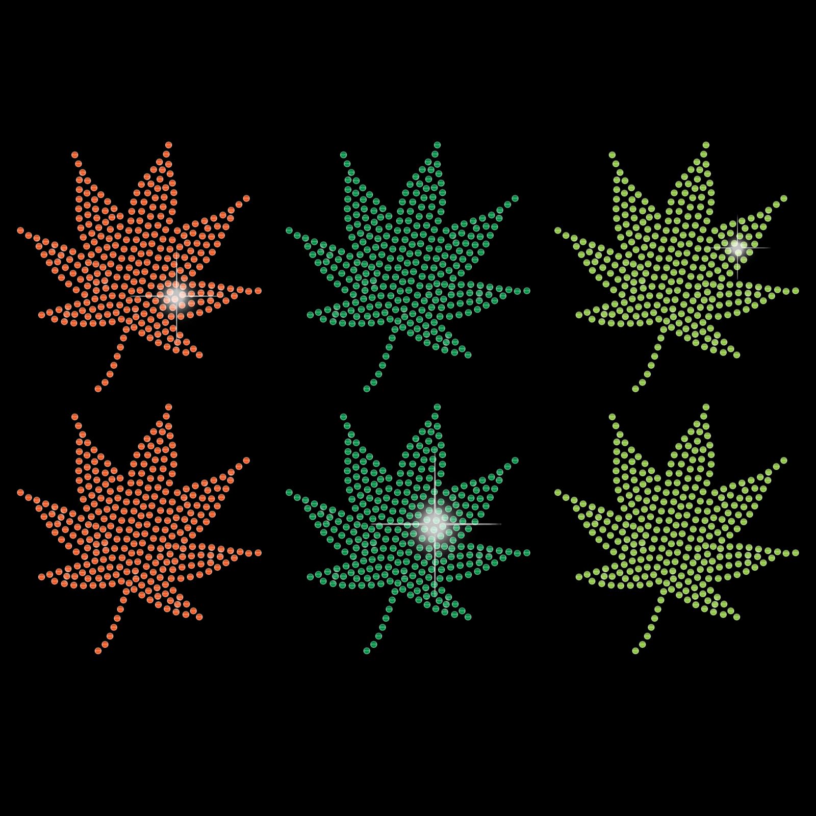 Amazon.com: SUPERDANT Maple Leaves Iron on Rhinestone Heat Transfer ...