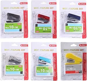 Amazon.com : Desktop Stapler Assorted Colors Small Table Stapler 12 ...