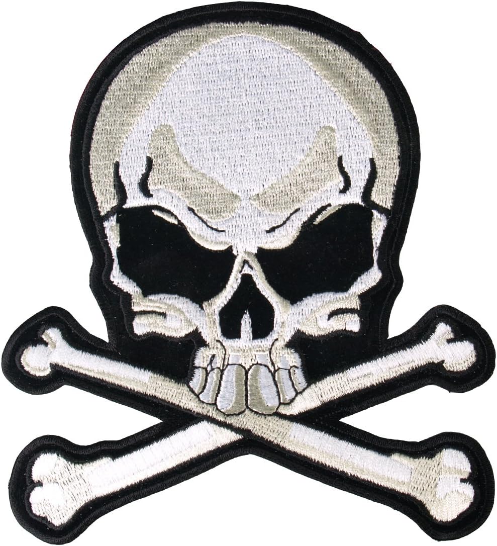Amazon.com: Hot Leathers Skull & Bones Classic Patch (3" Width x 3 ...