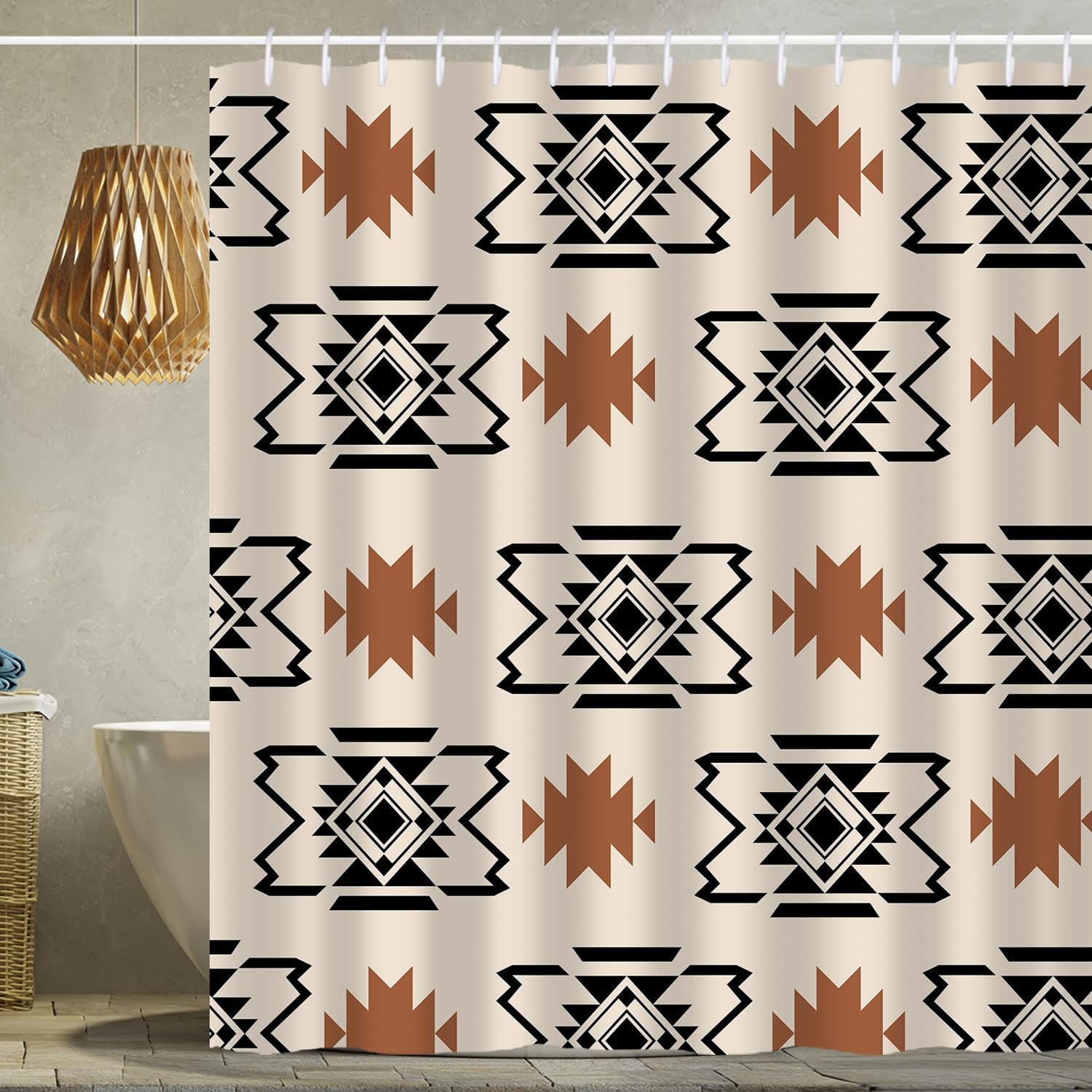 Amazon.com: She Love Western Aztec Shower Curtain Boho Abstract Pattern ...