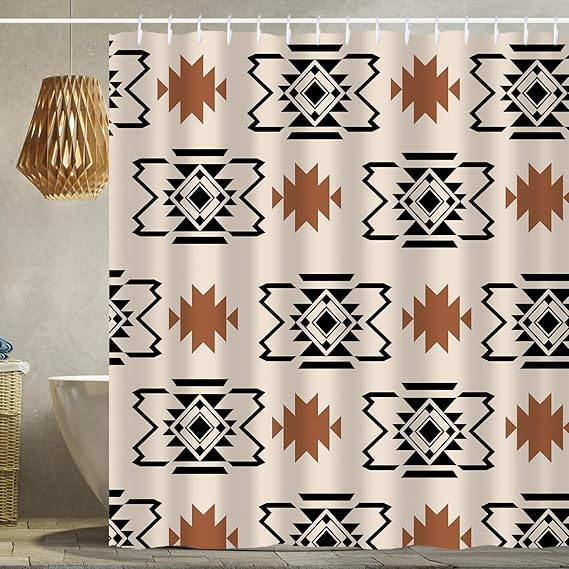 Amazon.com: She Love Western Aztec Shower Curtain Boho Abstract Pattern ...