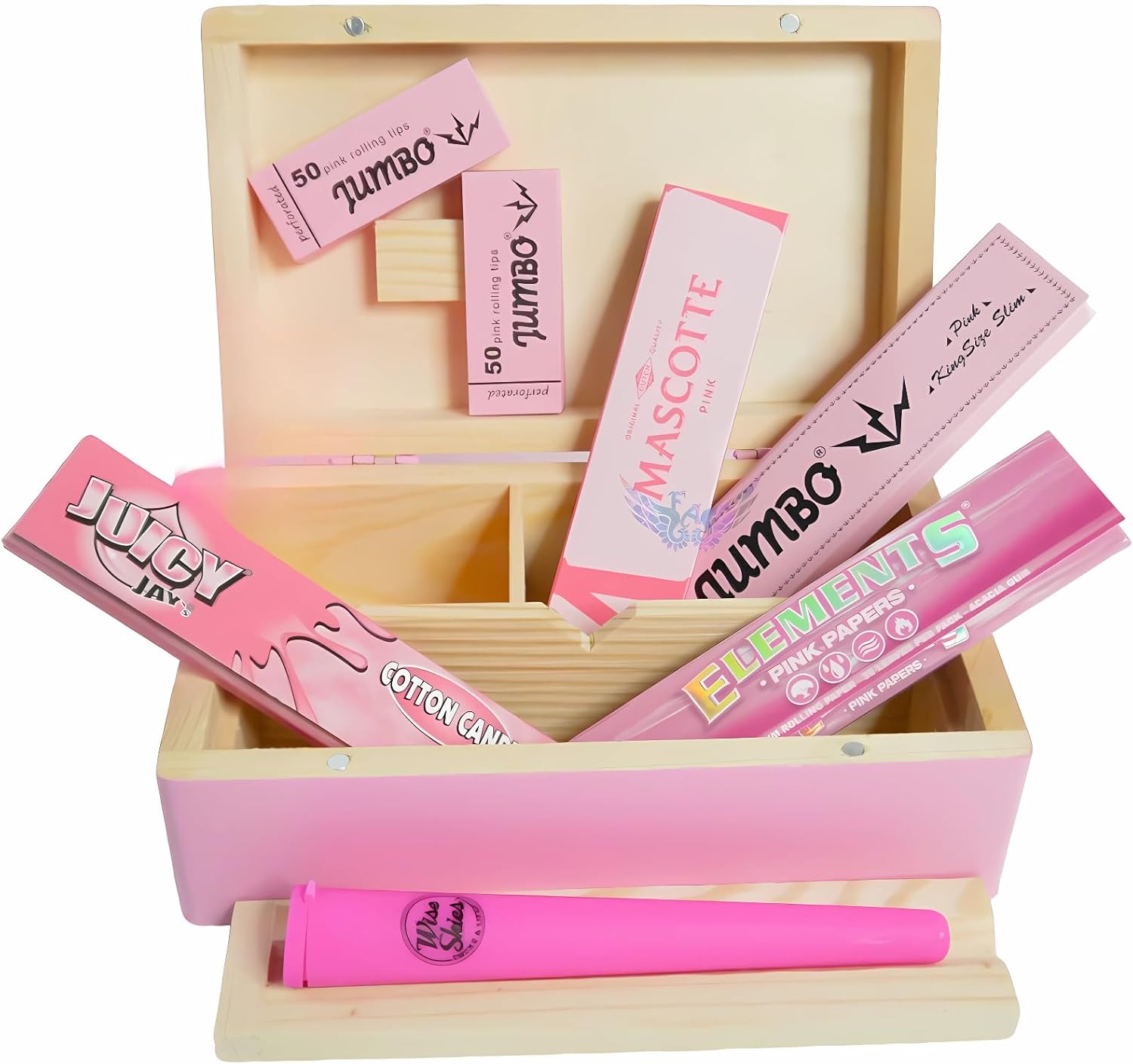 Medium Rolling Wooden Box Set T2 Size Elements Mascotte Pink Papers ...