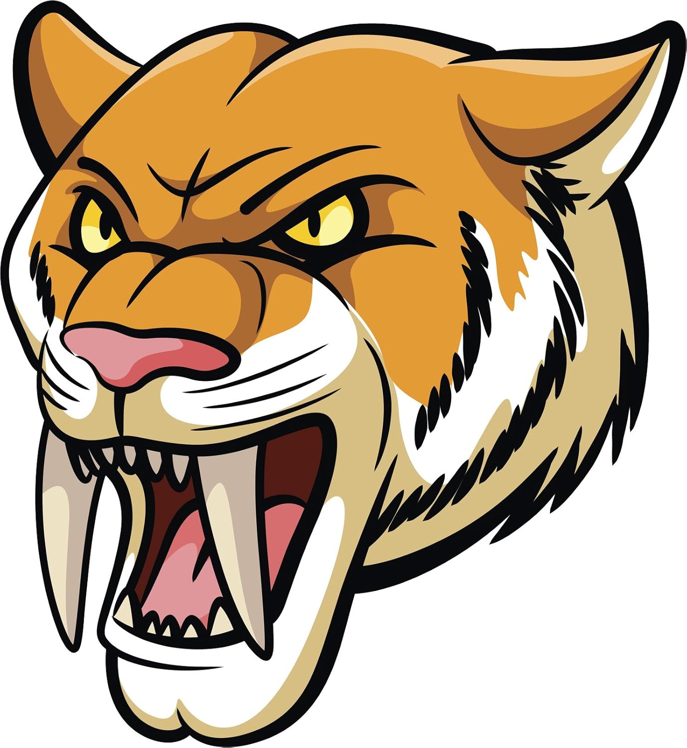 Ice Age Scary Sabertooth Tiger Cartoon Vinyl Decal Sticker (4" Tall ...