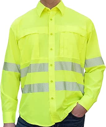Amazon.com: FH Outfitters Visibility Yellow Work Shirt Safety Long ...